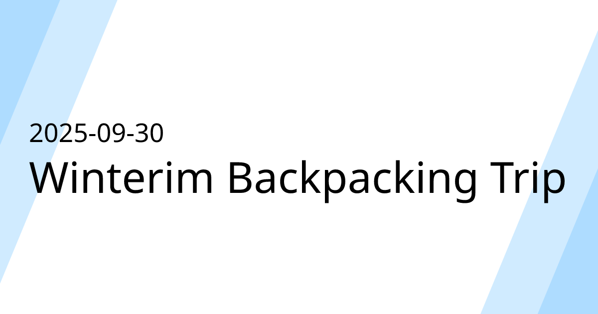 Winterim Backpacking Trip | CPE Guide